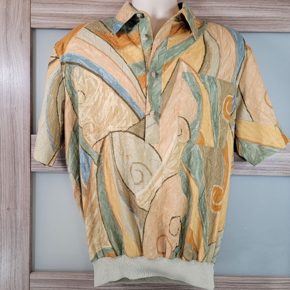 Vintage 80s Alan Stuart Shirt Mens Polo Shirt Sz Medi… - Gem
